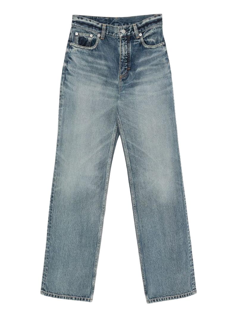 ALAÏA Alaïa Straight-Leg Faded Wash Denim Jeans